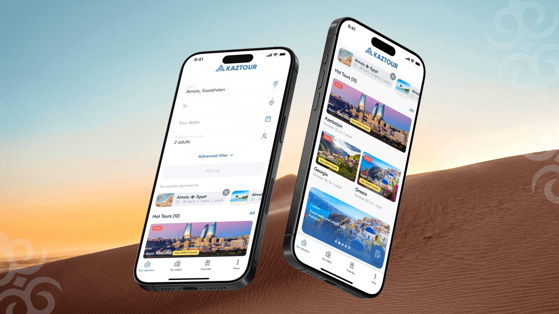 Mobile travel agency app - The Kaztour travel app
